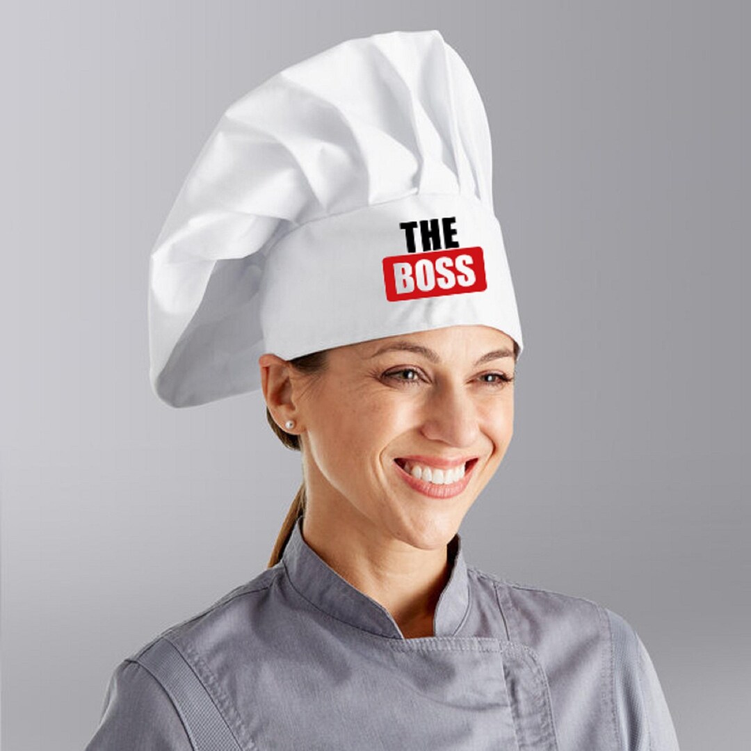 The Boss Hat, Personalized Chef Hat, Custom Printed Chef Hat, Chef Gift ...