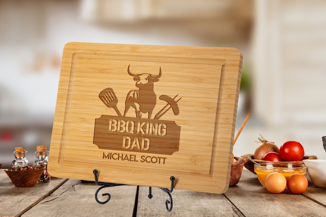 BBQ King Dad Cutting Board, Gift for Fathers Day, Grilling Board for ...