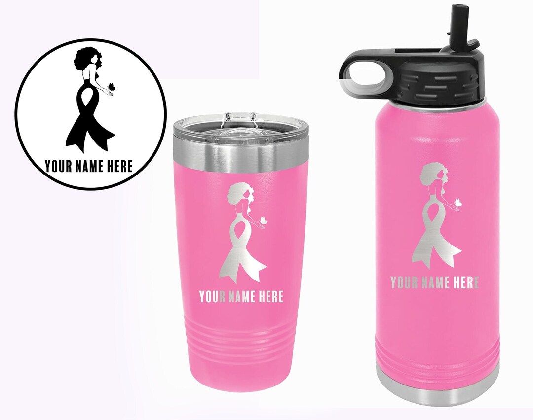 Breast Cancer Awareness Tumbler, Custom Name Cancer Survivor, Breast ...