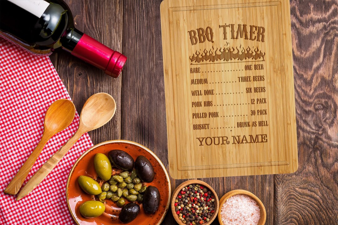 BBQ Timer Charcuterie Board, Gift for Fathers Day, Grandpa Grilling ...
