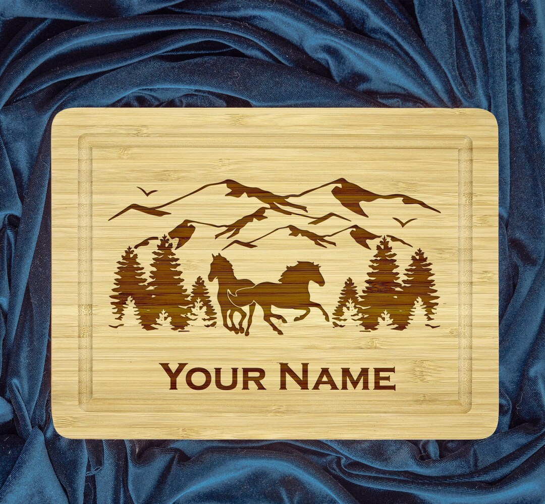 Custom Horse Cutting Board, Horse Themed Serving Board, Equestrian ...