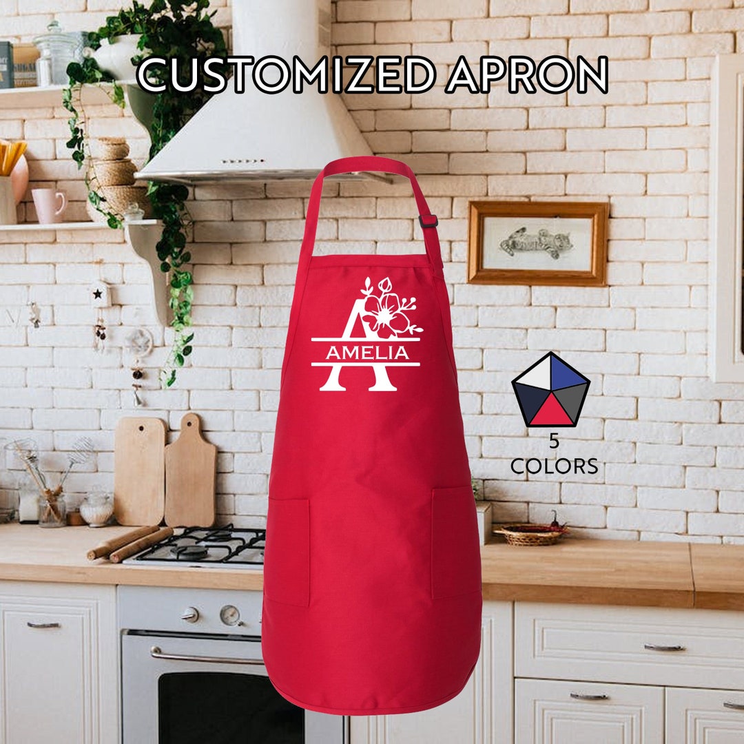Personalized Apron, Custom Name Apron, Letters Design Apron, Apron With ...
