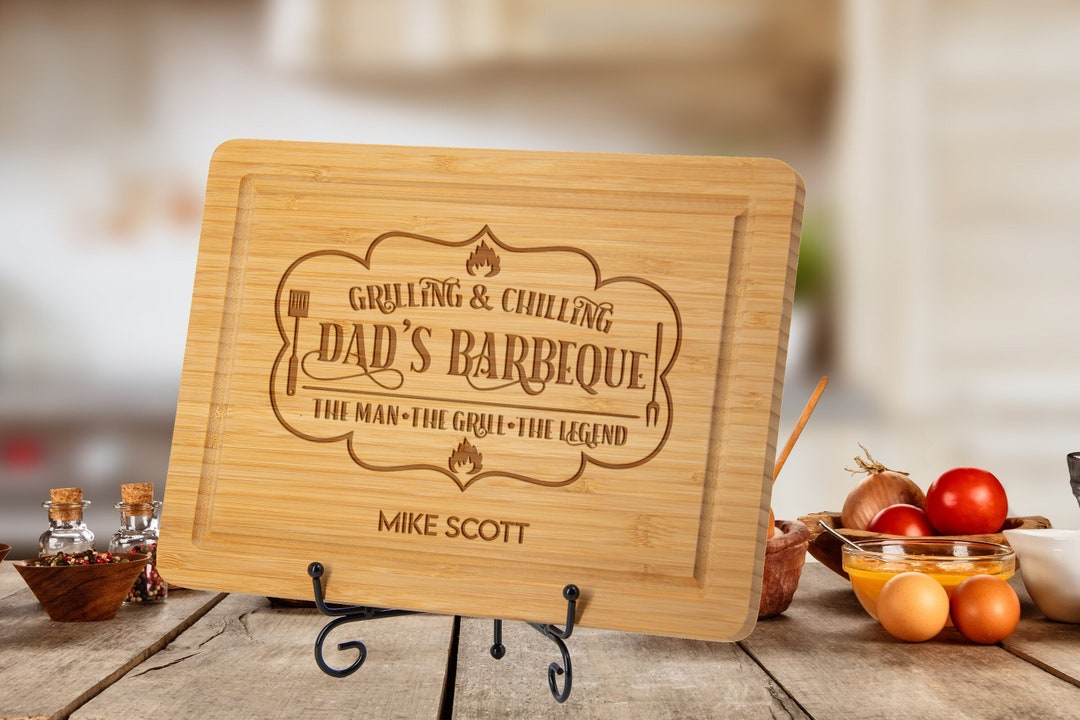 Dad's Barbeque Cutting Board, the Man the Grill the Legend, Gift for ...