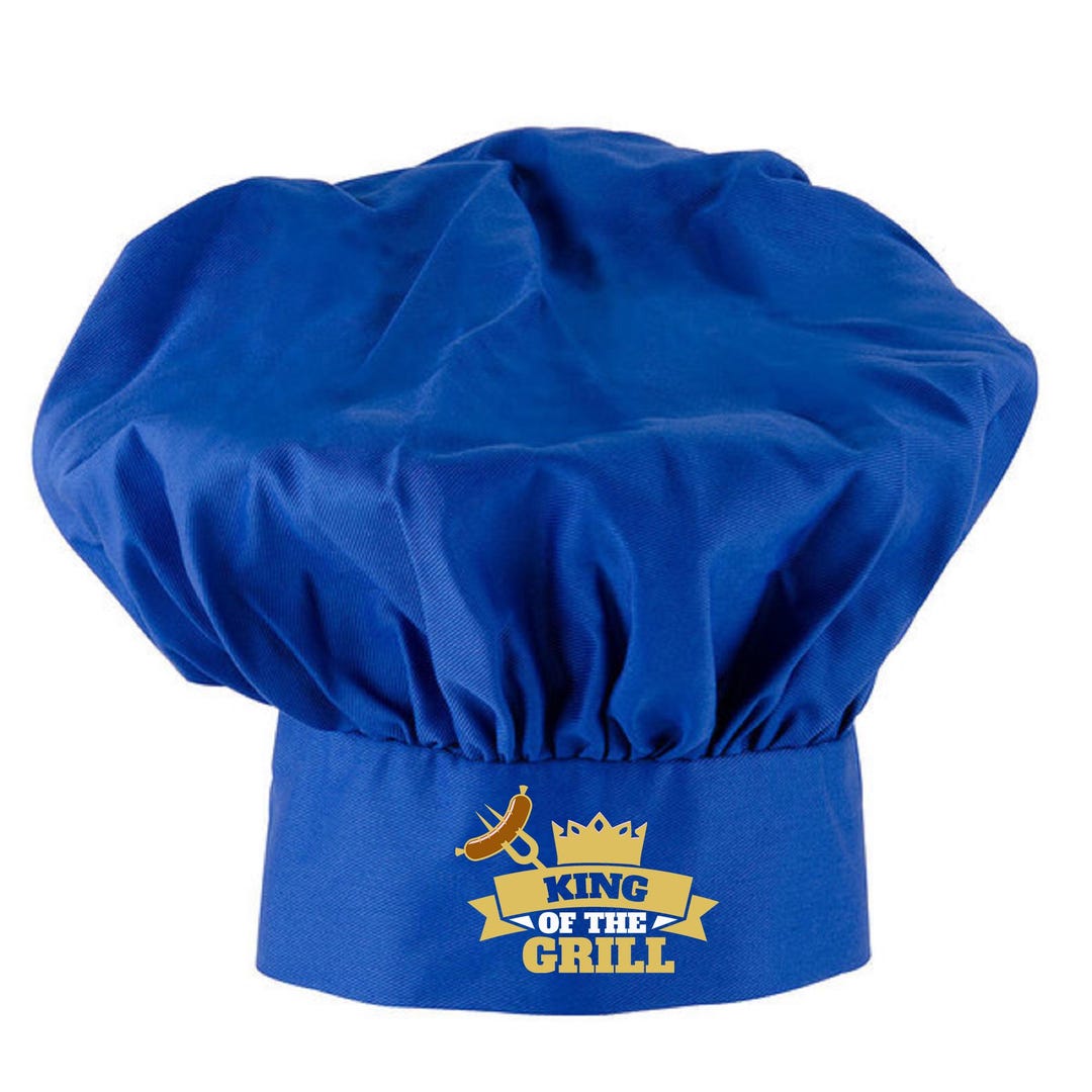 King of the Grill Hat, Barbeque Chef Hat, Personalized Barbeque Gift ...