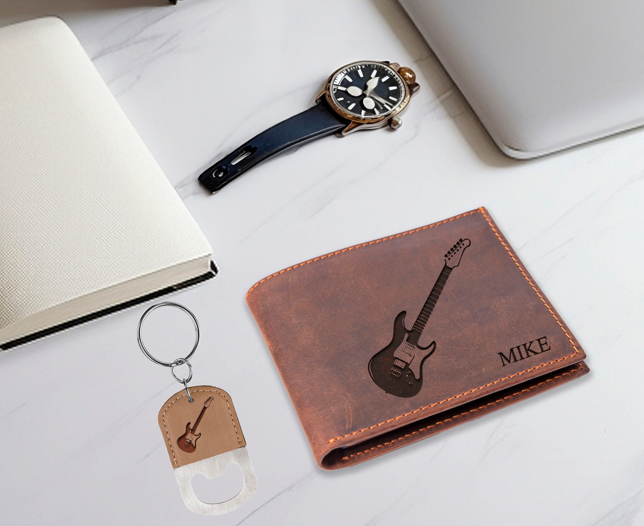 Personalized Guitarist Wallet, Custom Name Wallet for Men, Guitar ...