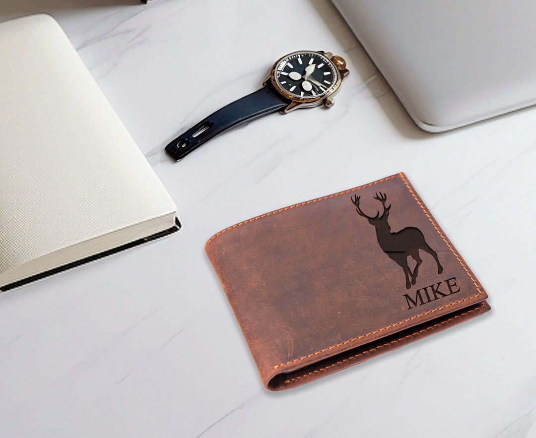 Personalized Deer Wallet, Custom Christmas Wallet, Engraved Men Wallet ...