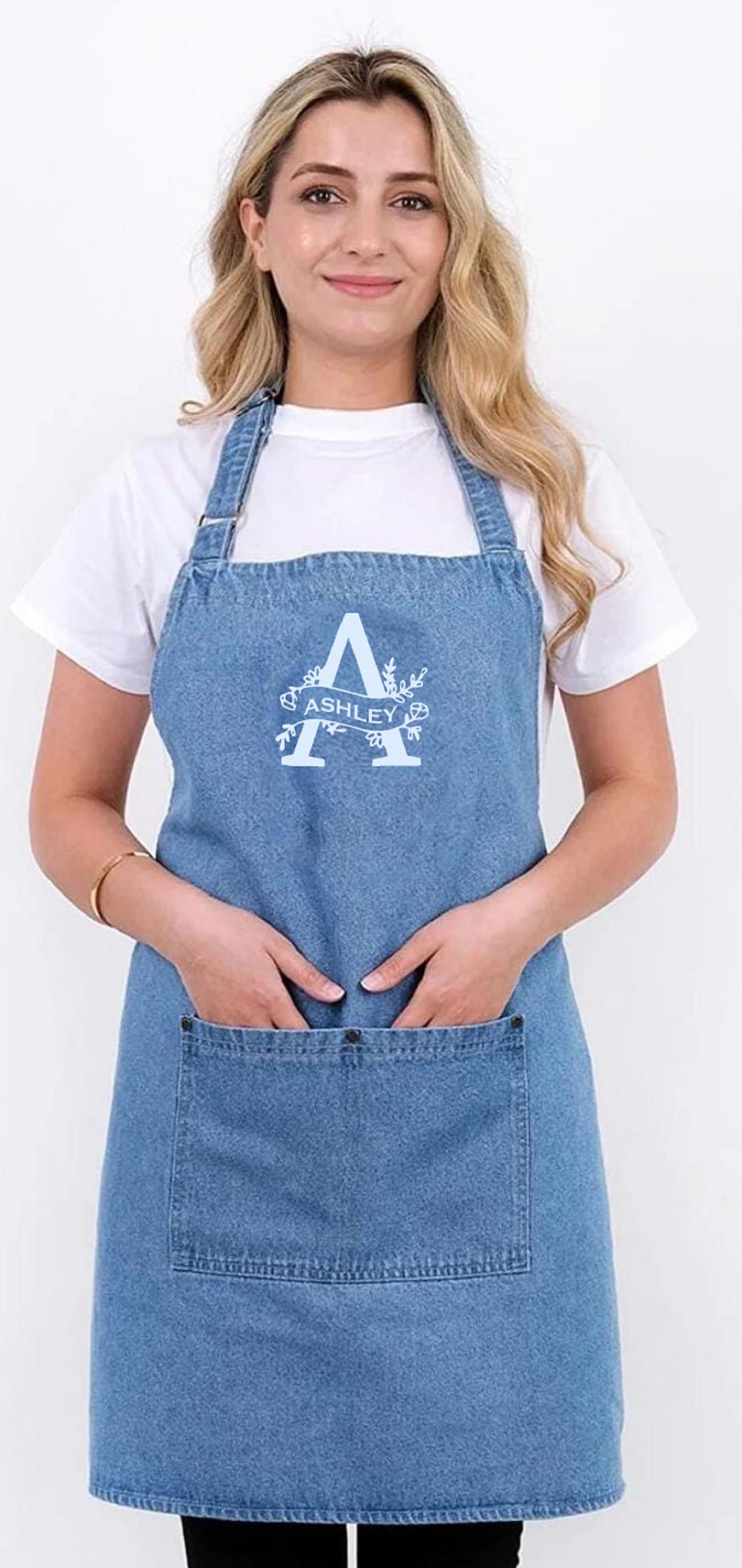 Custom Name Apron, Personalized Apron, Letters Apron, Denim Apron With ...
