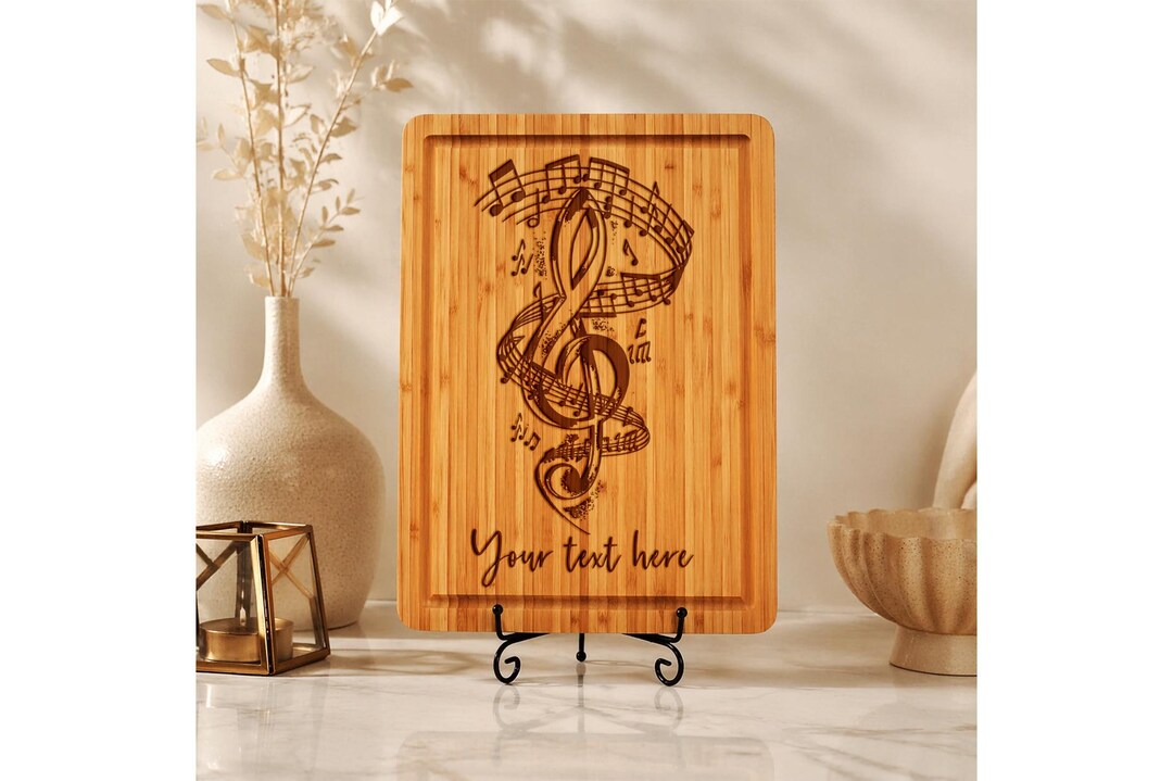 Personalized Treble Clef Cutting Board, Music Note Serving Board ...