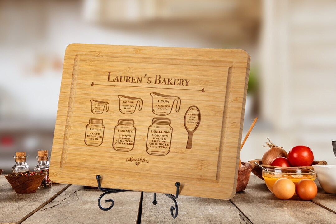 Kitchen Conversions Cutting Board, Personalized Wooden Bamboo Cutting ...