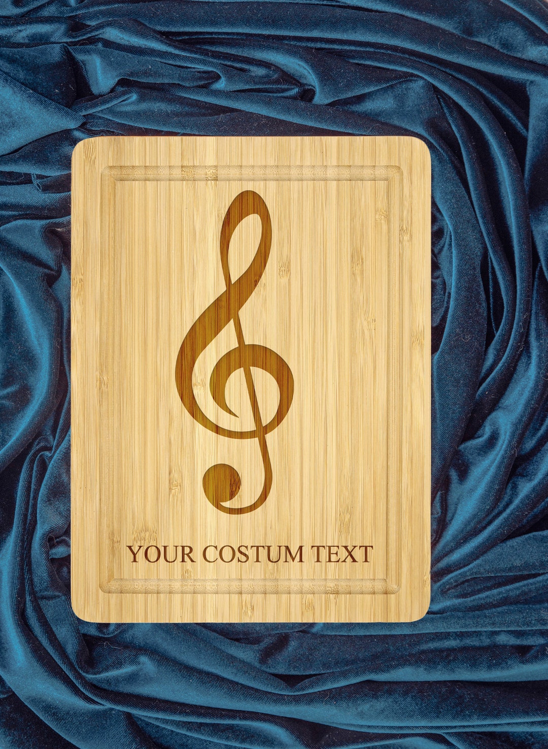 Personalized Treble Clef Cutting Board, Music Note Cheese Board ...