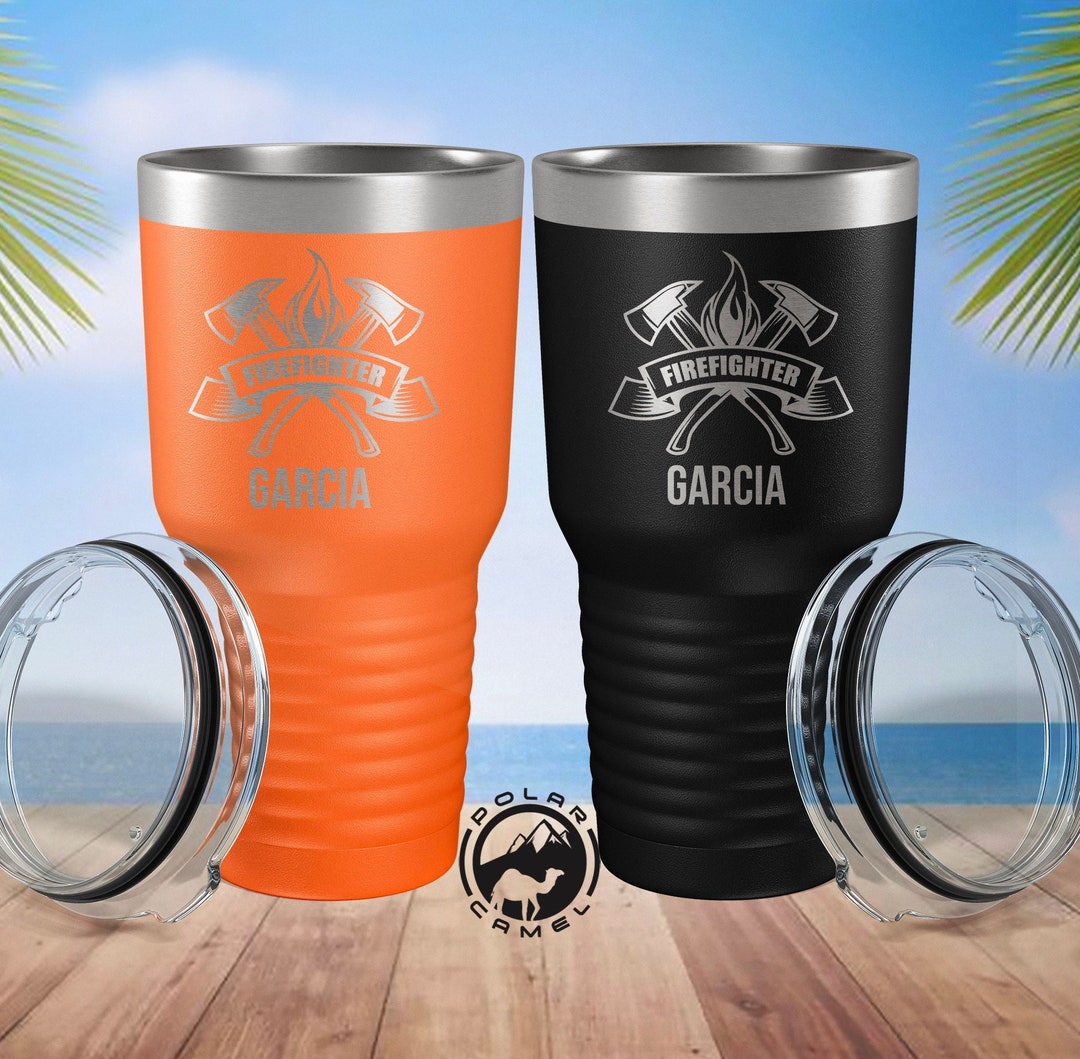 Personalized Fireman Tumbler, Firefighter Water Bottle, Fire Department ...