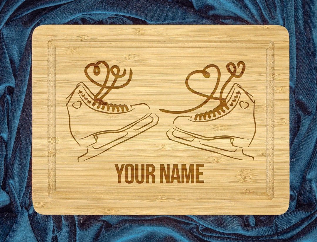 Personalized Ice Skate Cutting Board, Ice Skating Cheese Board, Ice ...