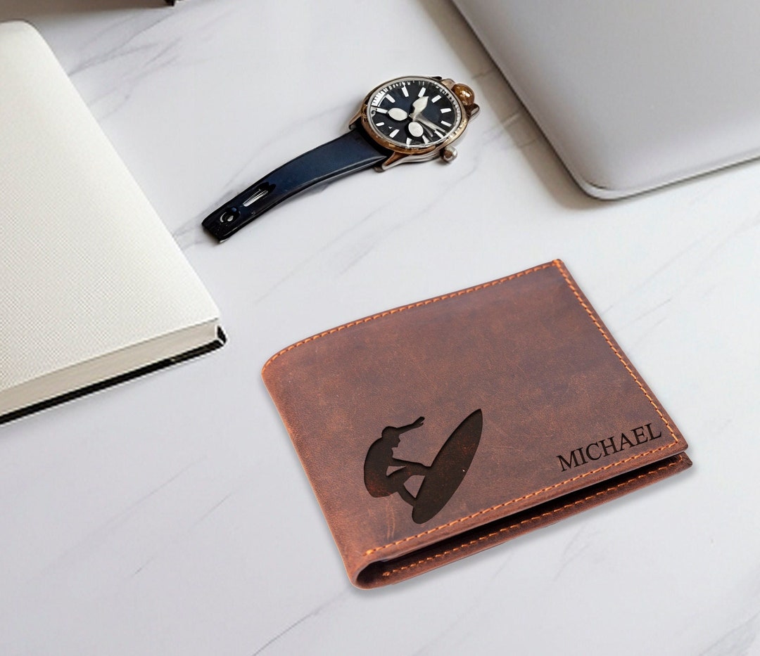 Personalized Surfer Wallet, Custom Sports Wallet, Surfing Wallet ...