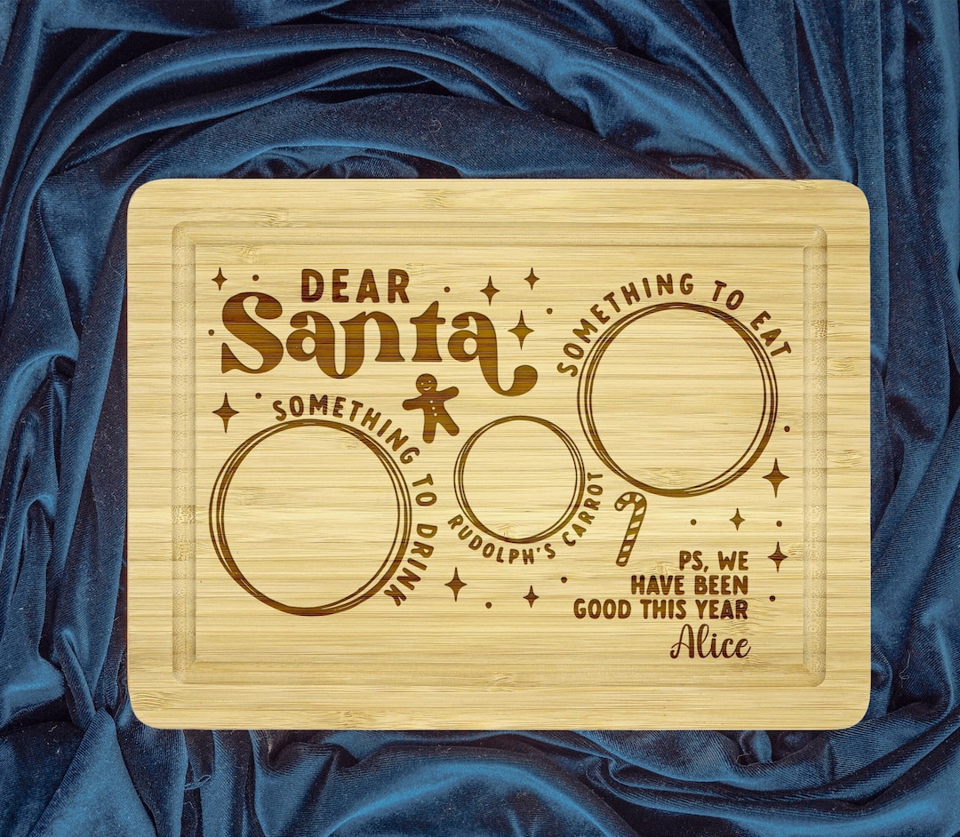 Personalized Santa Cookie Plate, Christmas Eve Cookie Tray, Santa ...