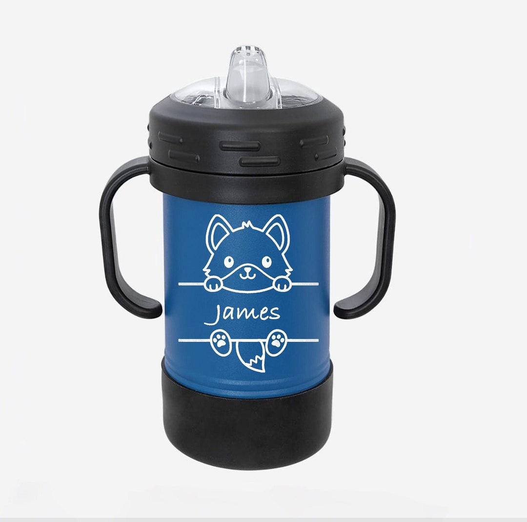 Raccoon Sippy Tumbler, Fox Sippy Cup, Engraved Sippy Tumbler, 10oz Mug ...