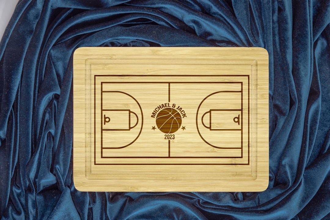 Personalized Basketball Court Cutting Board, Basketball Theme Gifts ...