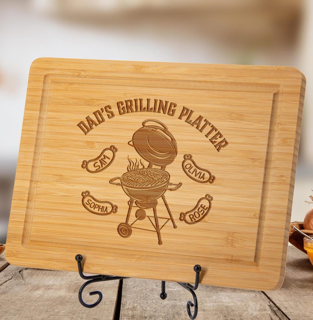 Personalized Dad's Grilling Platter, BBQ Serving Board, Grilling ...