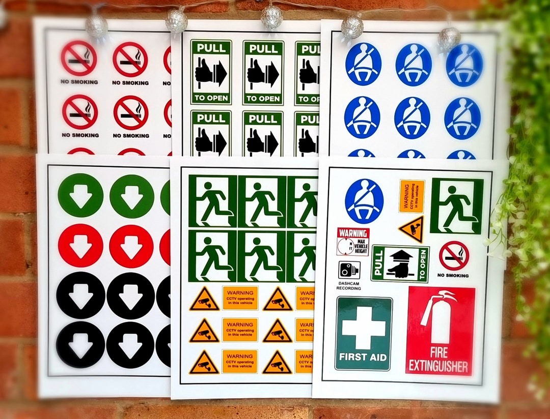 PSV/PCV STICKER Bundle, Minibus/coach, Fire Extinguisher, No Smoking ...