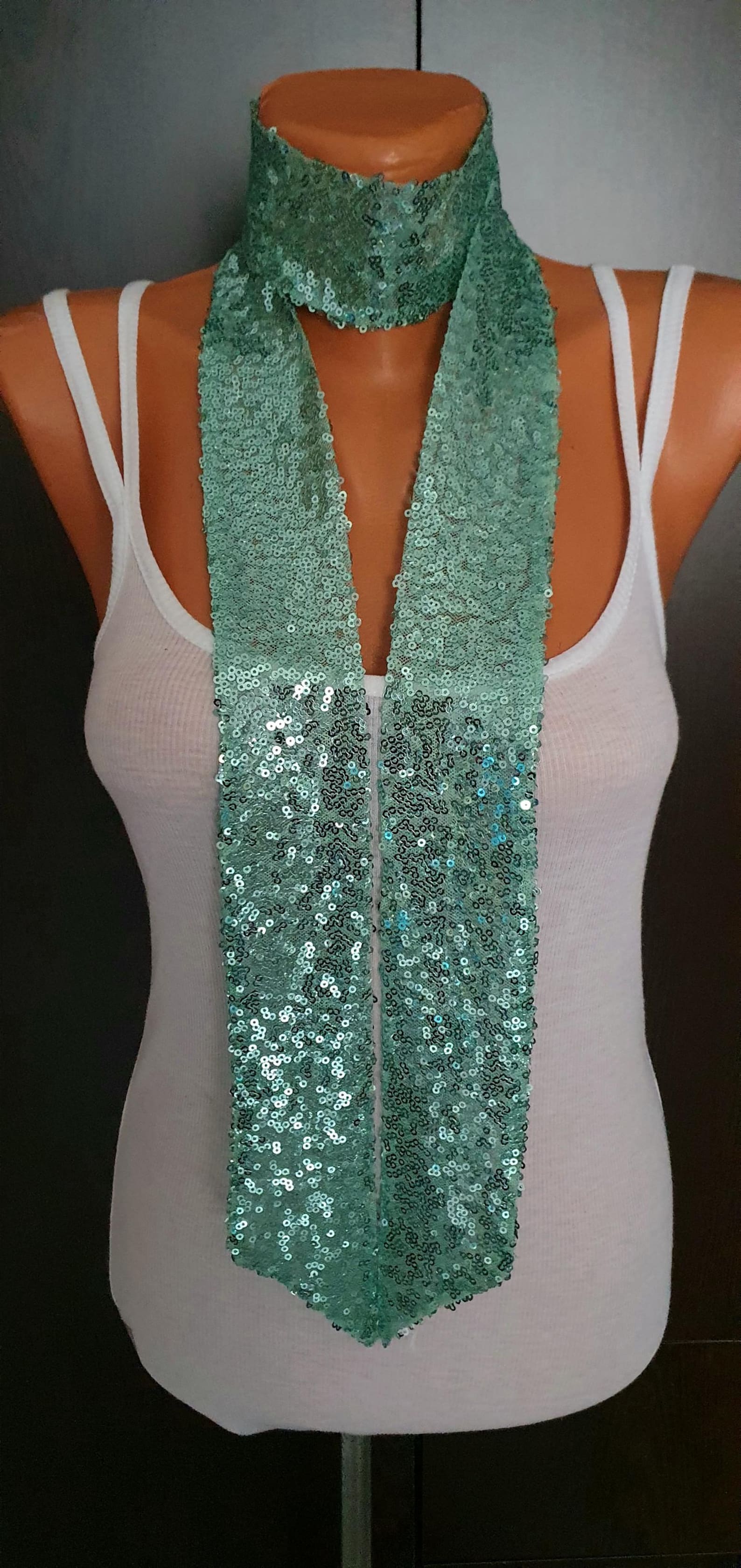 Green Sequin Dress Sash Belt,softmint Green Sequin Belt Necktie Bow ...