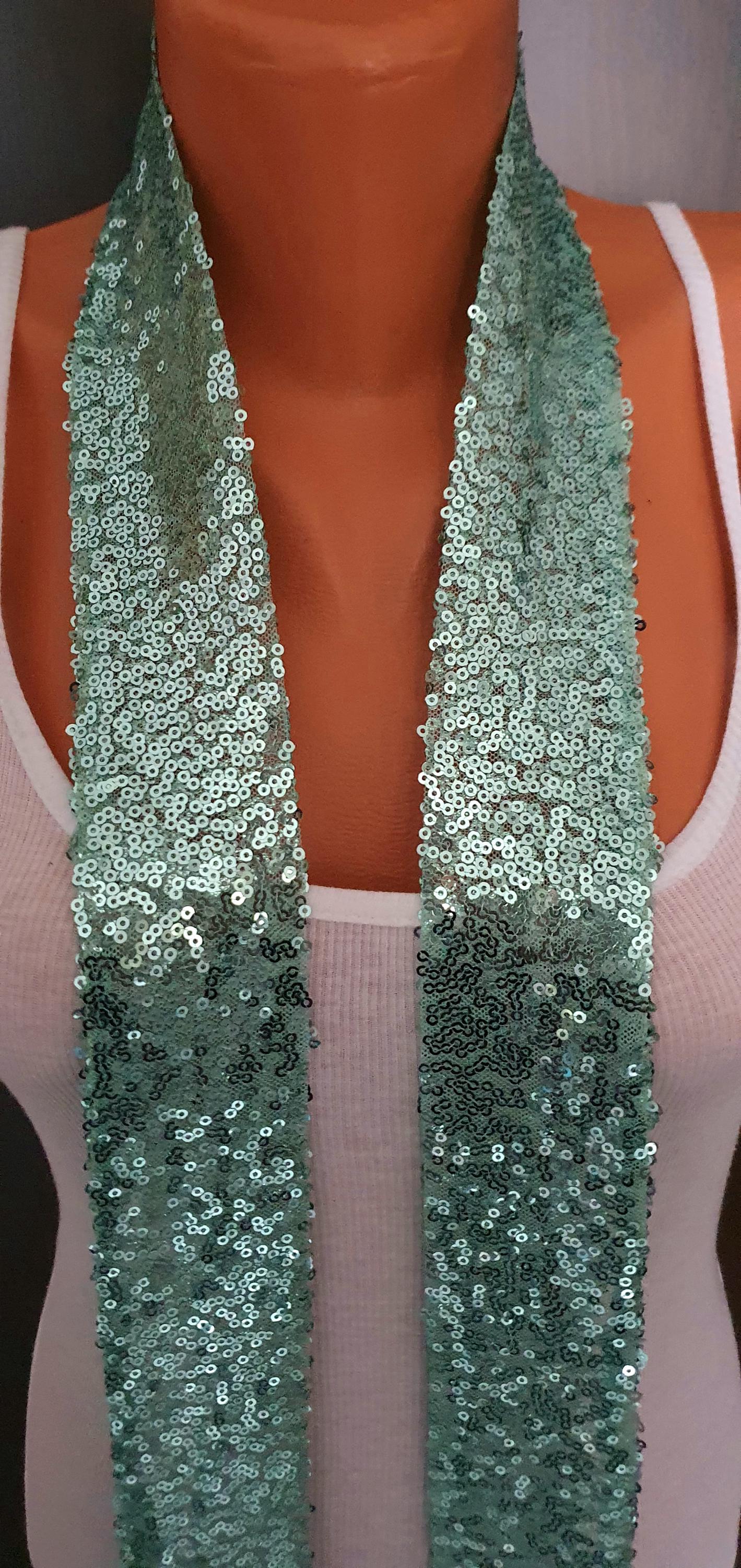 Green Sequin Dress Sash Belt,softmint Green Sequin Belt Necktie Bow ...