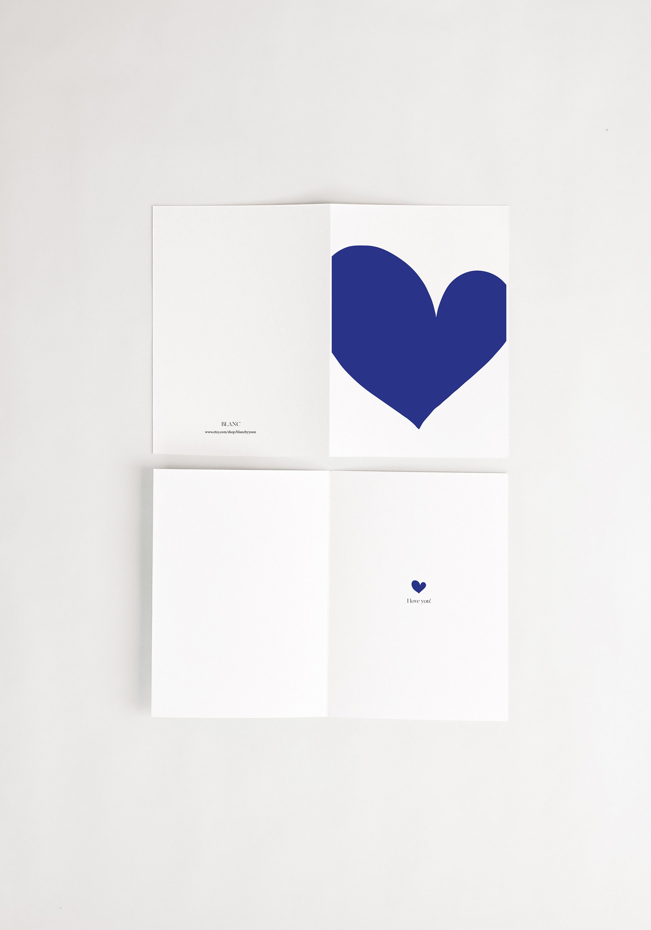 PRINTABLE Minimalist Simple Modern Valentine's Heart Card Template-blue ...