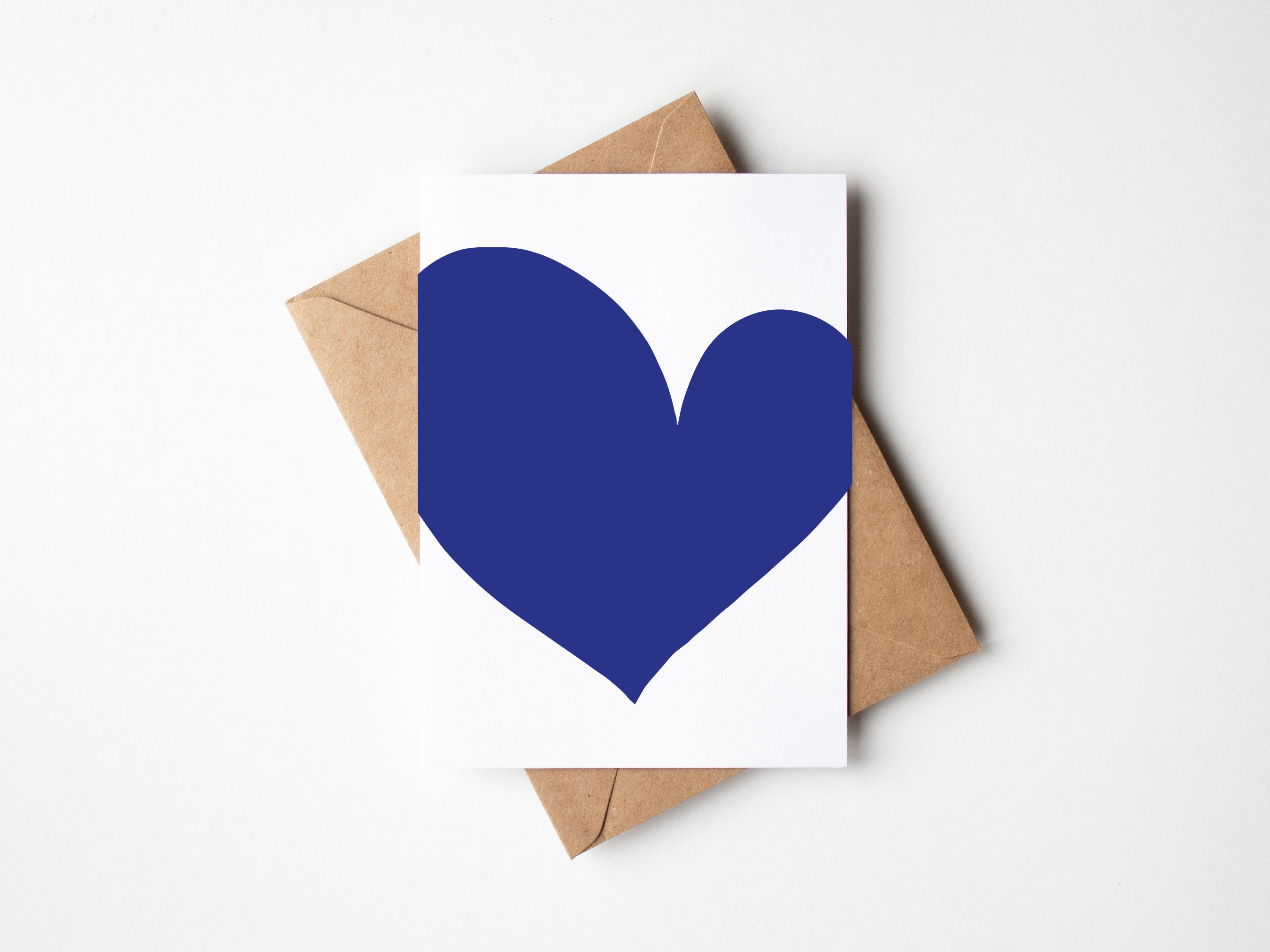 PRINTABLE Minimalist Simple Modern Valentine's Heart Card Template-blue ...