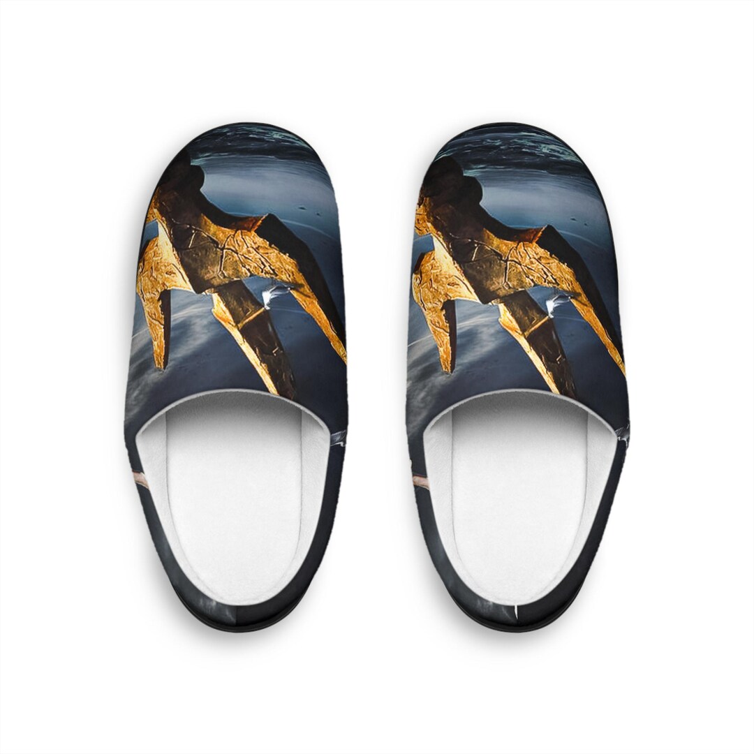 Trident Slippers, Sea Theme Footwear, Beach House Shoes, Ocean Lover ...