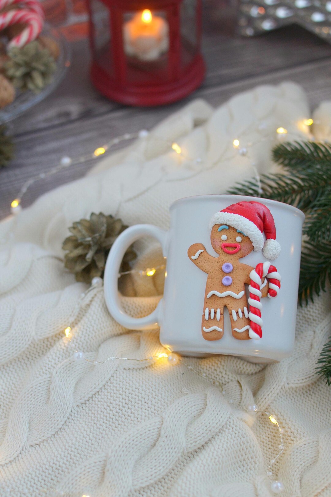 Gingerbread Man on a Mug, Christmas Present for the Boss,new Year's Mug ...