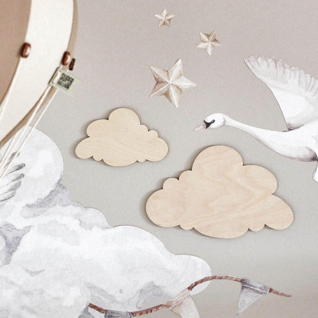 Clouds Decor, Nursery Wall Art, Babyzimmer Deko Aus Holz, Wanddeko ...