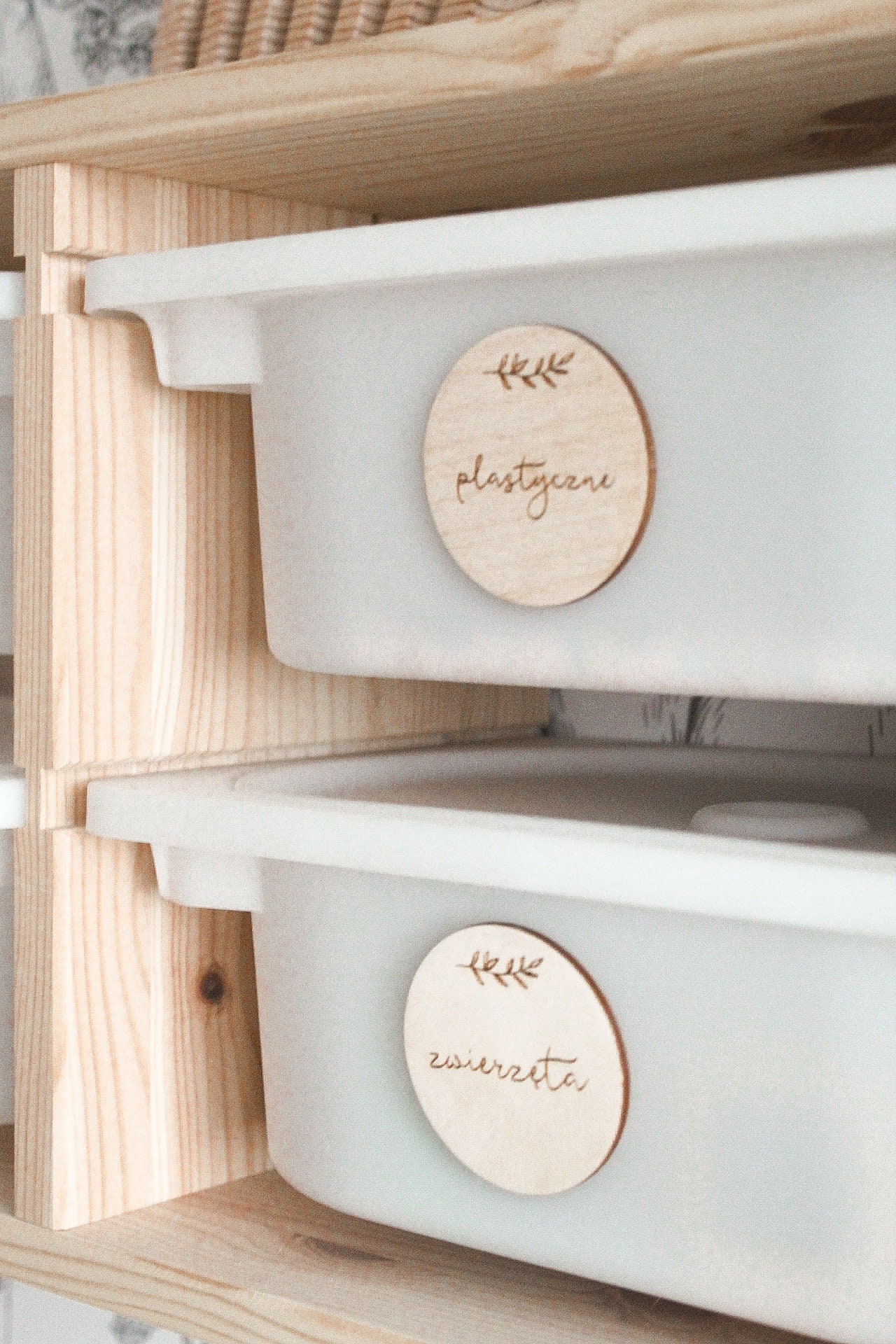 Wooden Labels for TROFAST Drawers, Personalized, Your Own Text, Round ...
