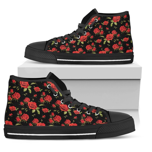 Red Rose Shoes - Etsy