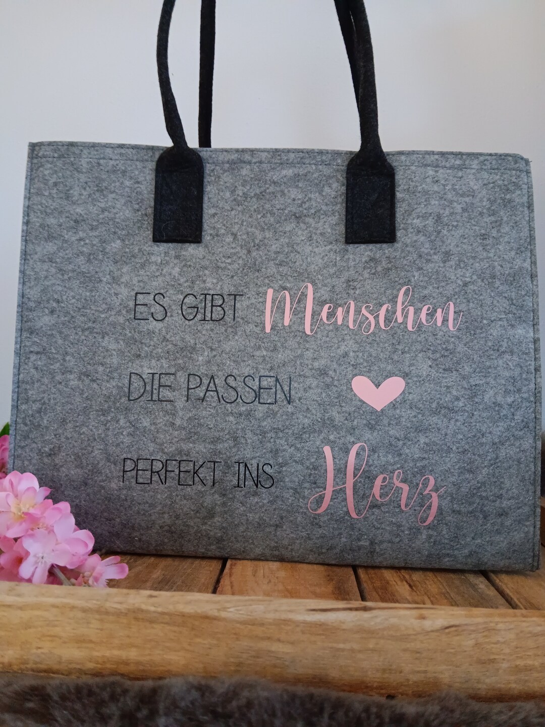 Filz Tasche | Filz Shopper | Es gibt Menschen die passen perfekt ins ...