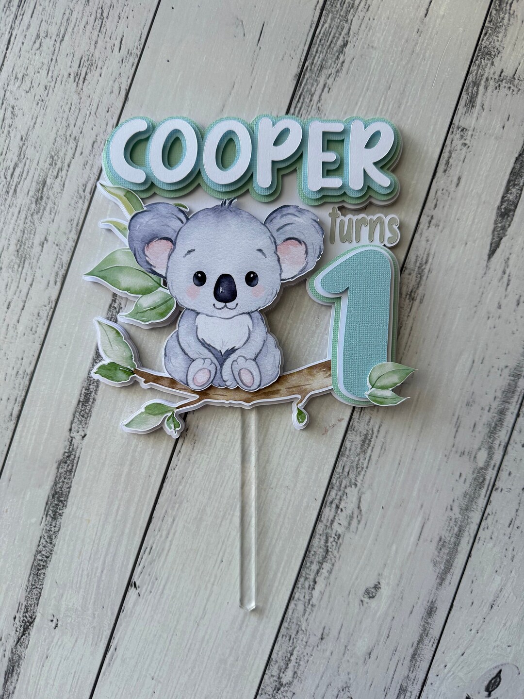 Koala Cake Topper Australian Animal Cute Cake Topper Custom Cake Topper ...