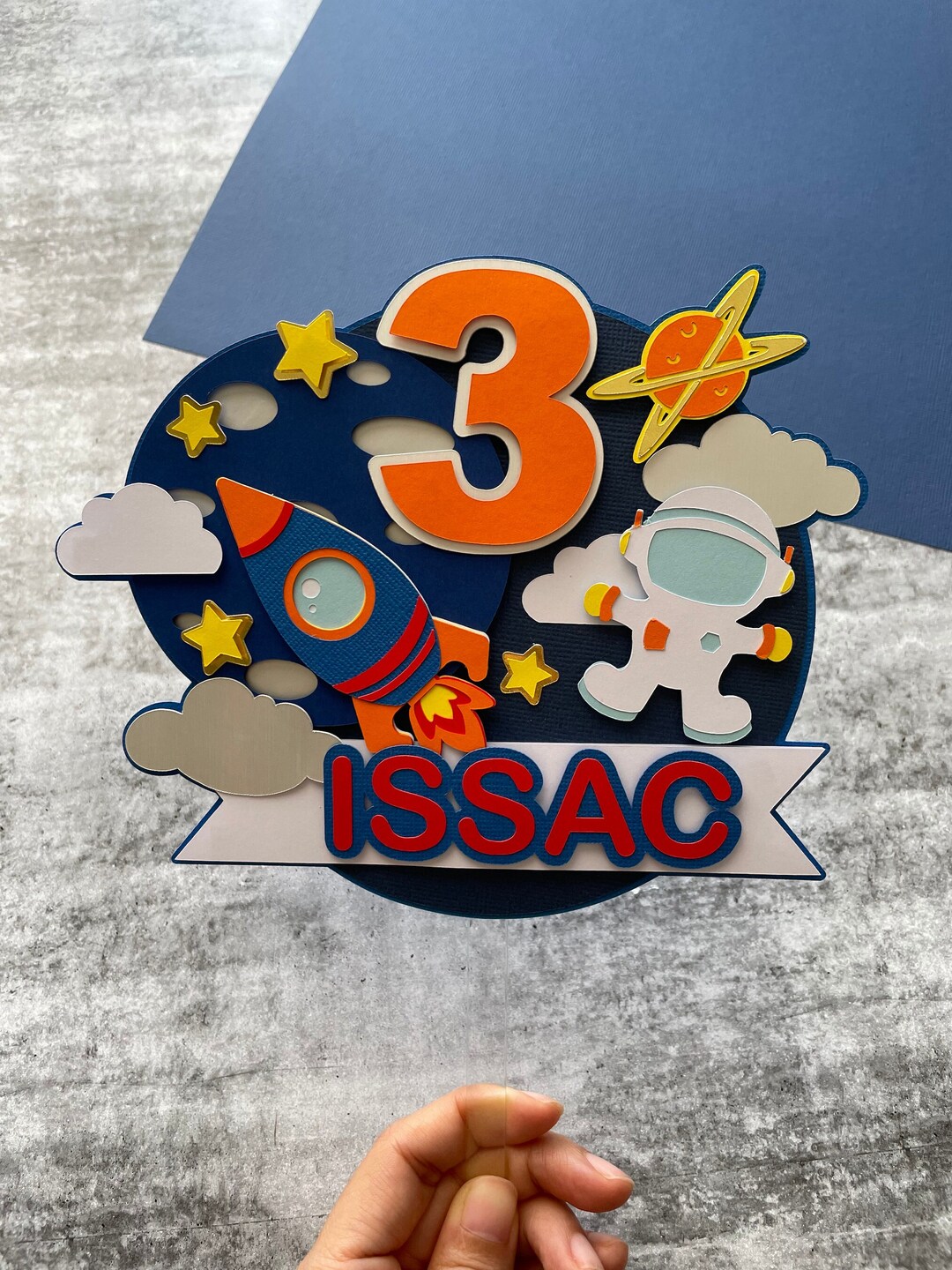 Space Cake Topper | Astronaut Cake Topper | Custom Cake Topper | Moon ...