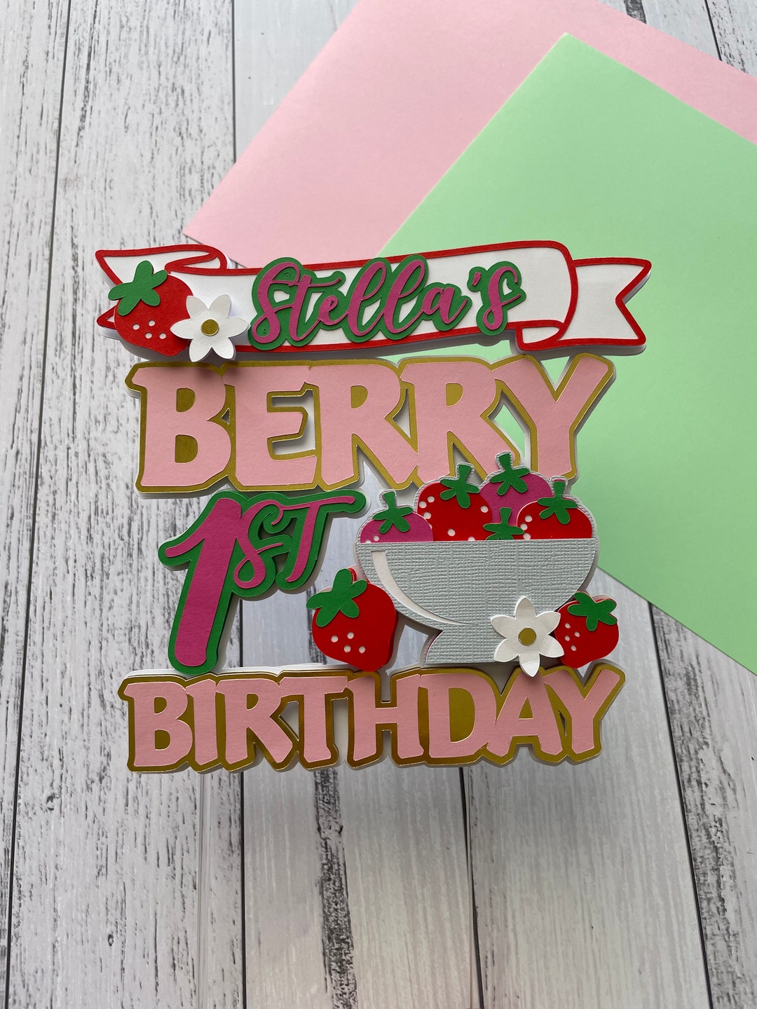 Berry First Cake Topper | Berry Cake Topper | Custom Cake Topper ...