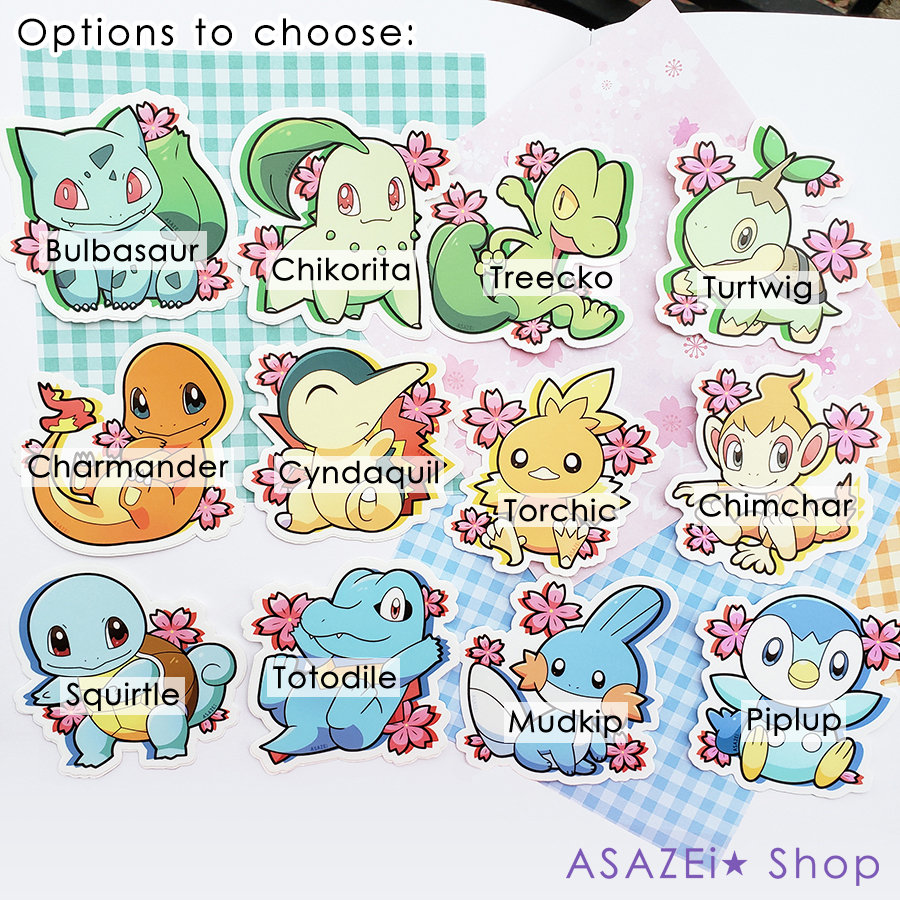 Pokémon Starters 3x3 Vinyl Sticker - Etsy
