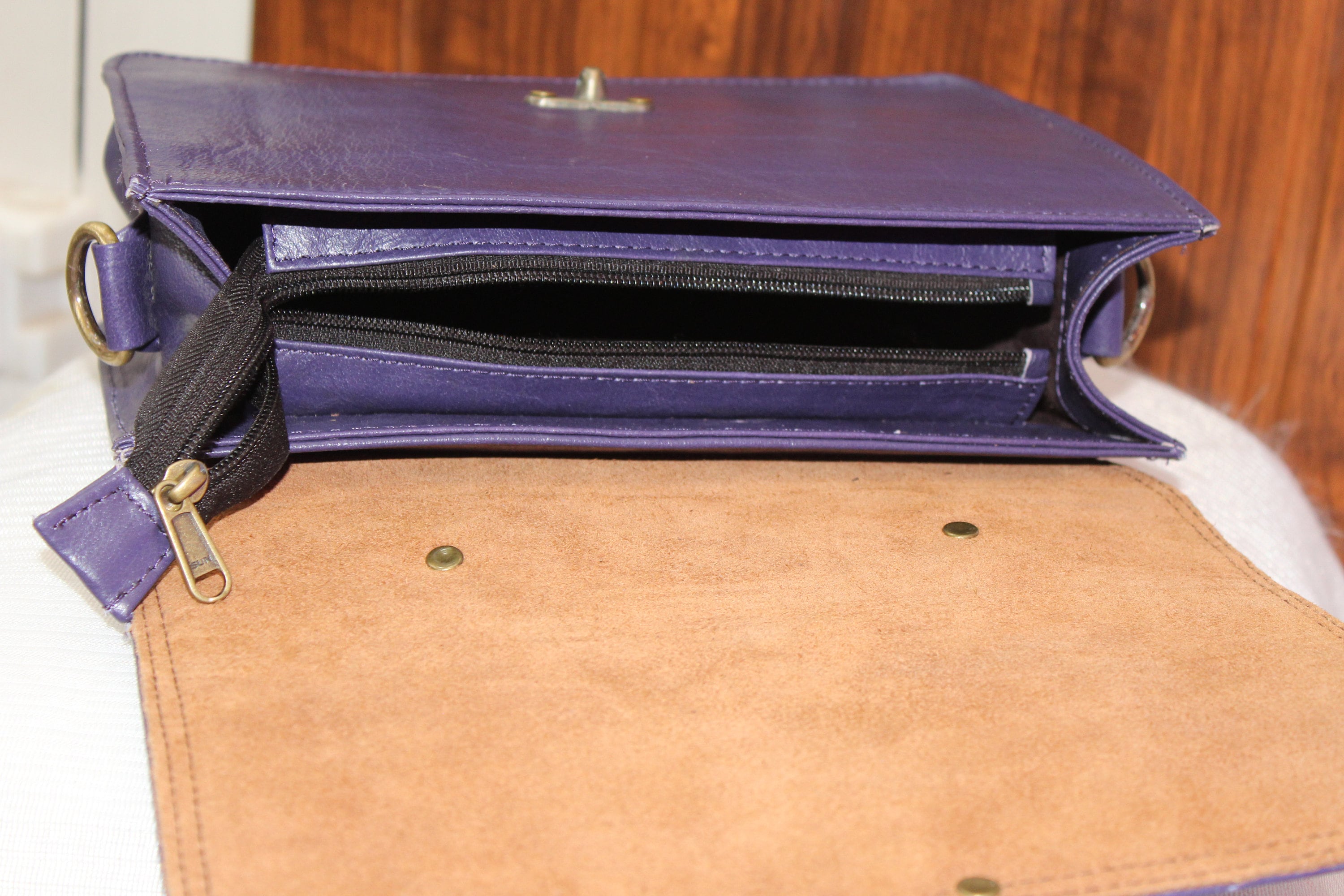 Purple Messenger Bag , Small Leather Bag , Book Bag, Gift for Women - Etsy