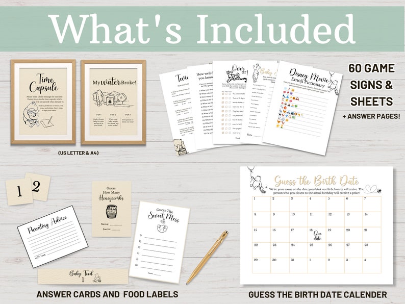 Printable Winnie the Pooh Baby Shower Games Classic Winnie the Pooh ...