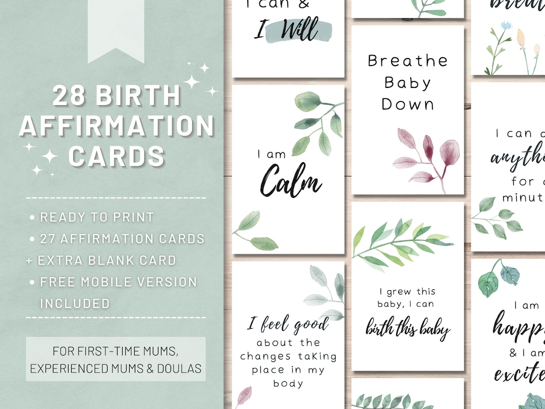 Pregnancy Affirmation Cards | Positive Birth Affirmation Cards ...