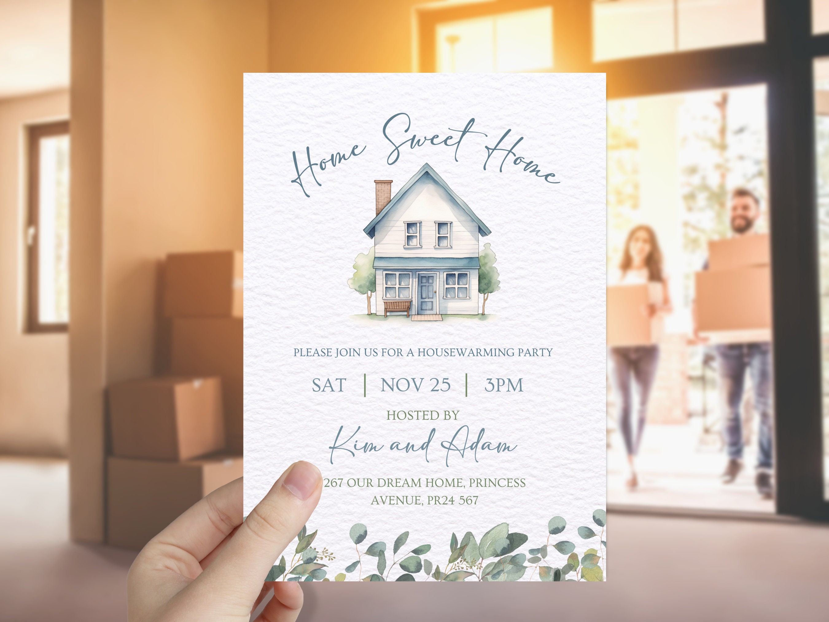 Housewarming Invitation, Editable House Warming Party Invite, Digital ...