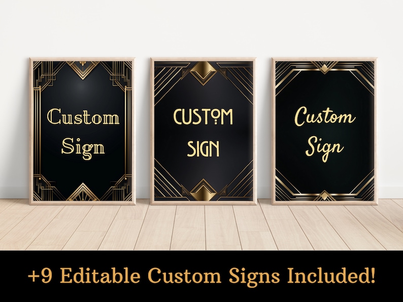 24 Great Gatsby Party Signs, Editable Speakeasy Party Signs, Roaring ...