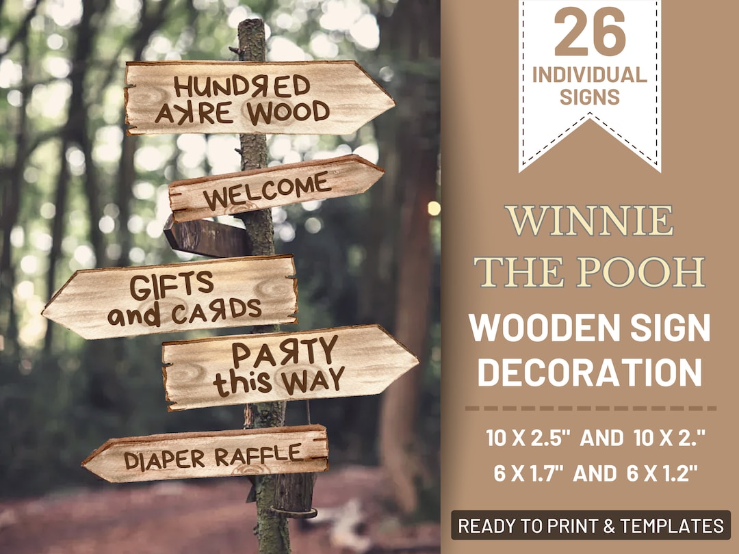 Winnie the Pooh Baby Shower Sign Decoration | 100 Acre Wood Decor ...