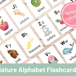 Nature Alphabet Flashcards | Animal ABC Flashcards | Printable ...