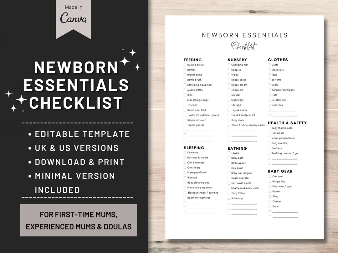 Baby Essentials Newborn Checklist | UK & USA | Newborn Baby Shopping ...