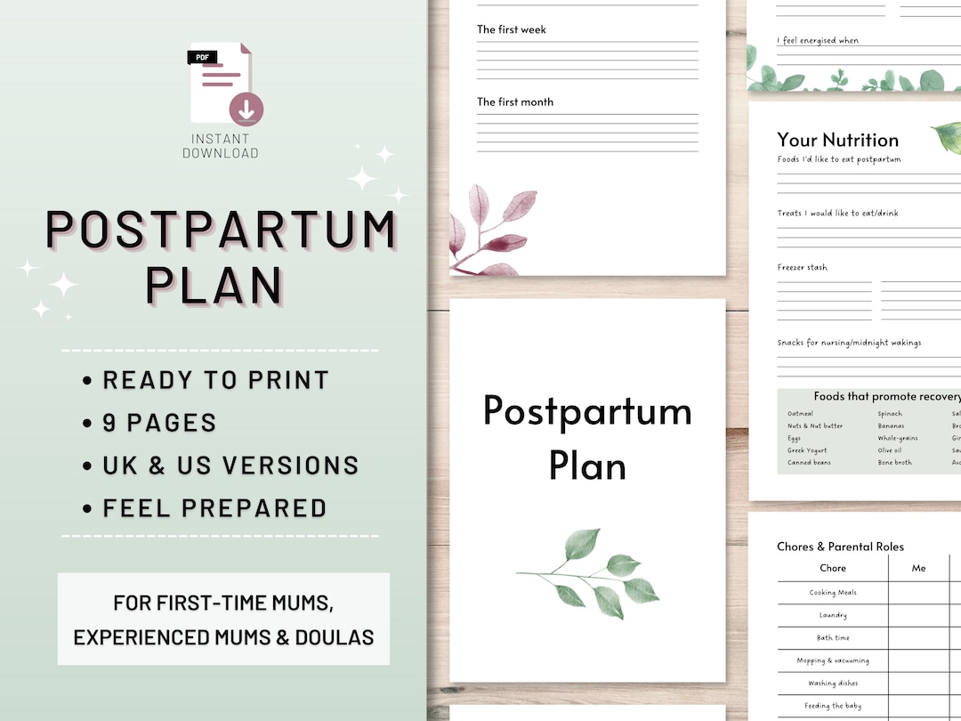 Postpartum Planner | Postpartum Checklist | 4th Trimester | Postpartum Worksheet | Postpartum ...