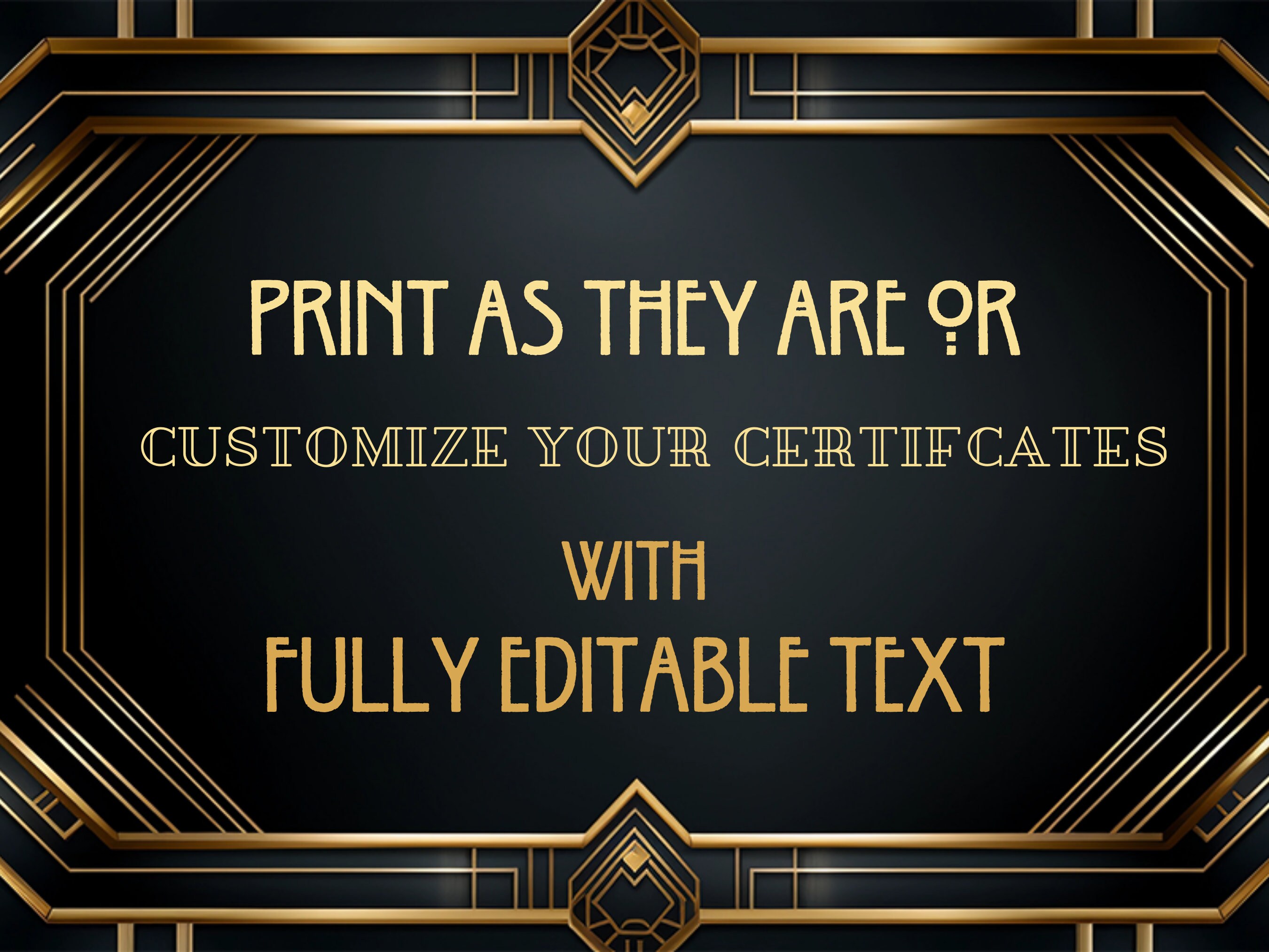 Gatsby Murder Mystery Certificates, Printable Murder Mystery Game, Art ...