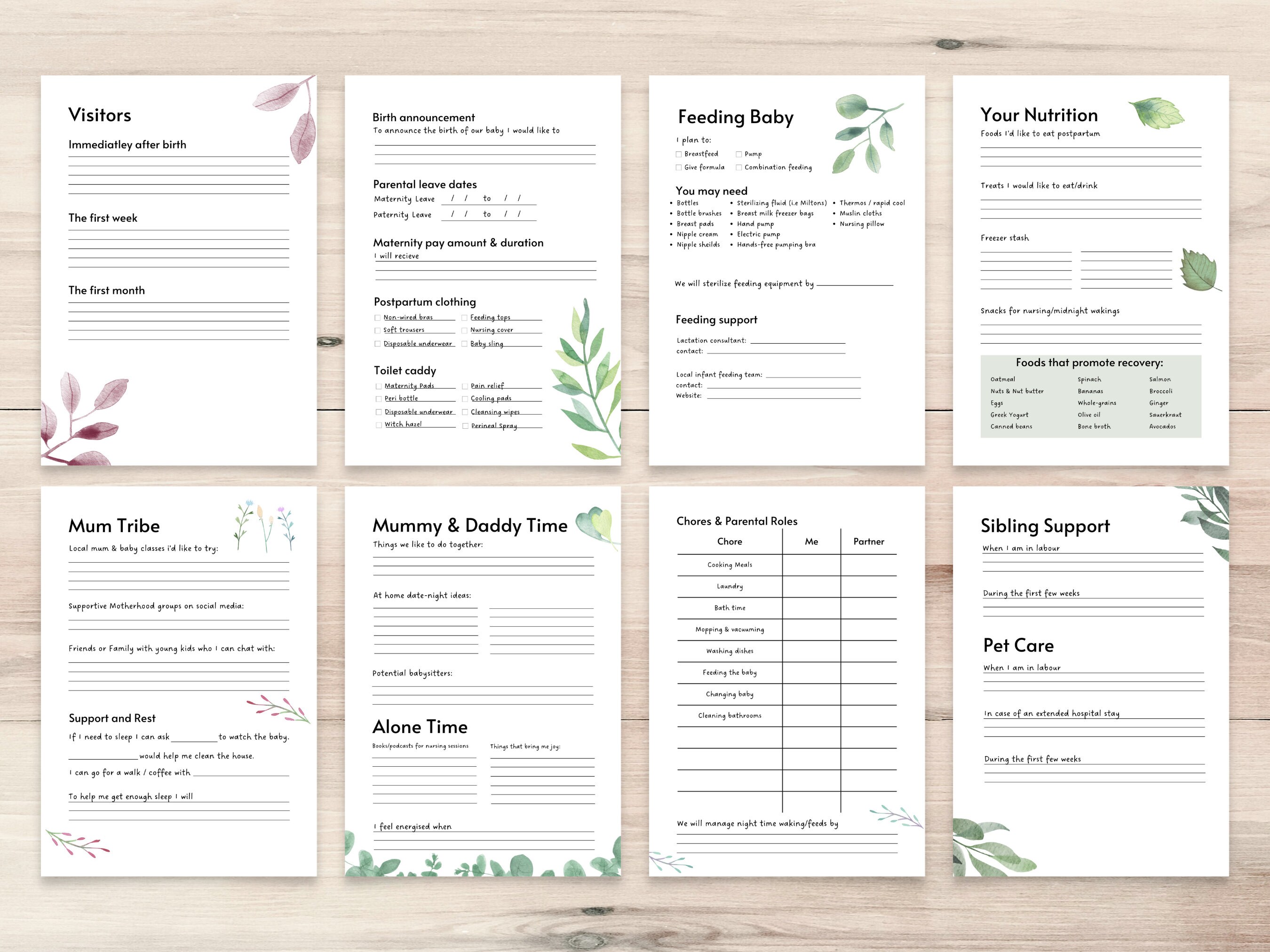 Postpartum Planner | Postpartum Checklist | 4th Trimester | Postpartum ...