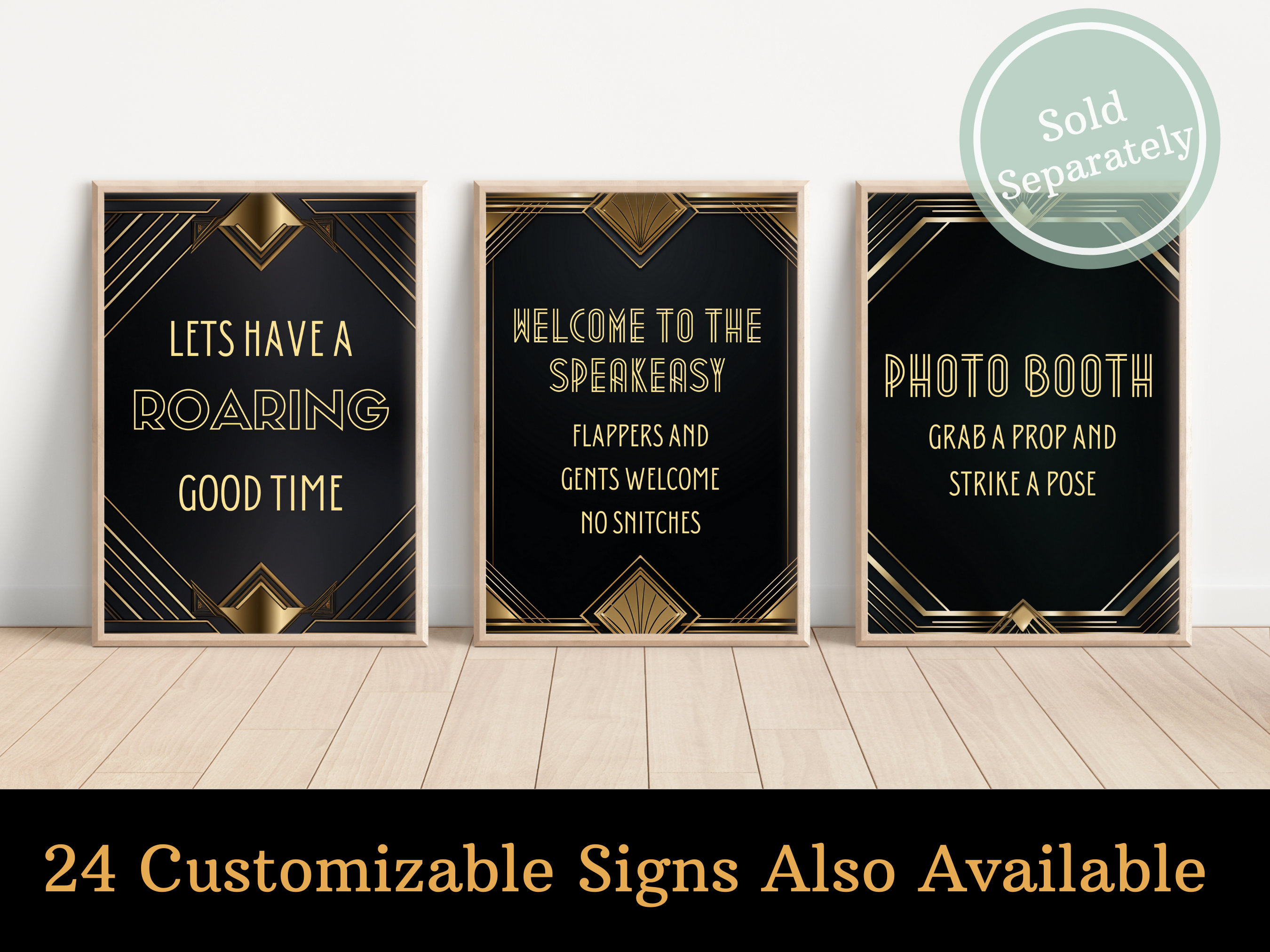 Selfie Station Great Gatsby Party Sign, Editable Speakeasy Party Photo ...