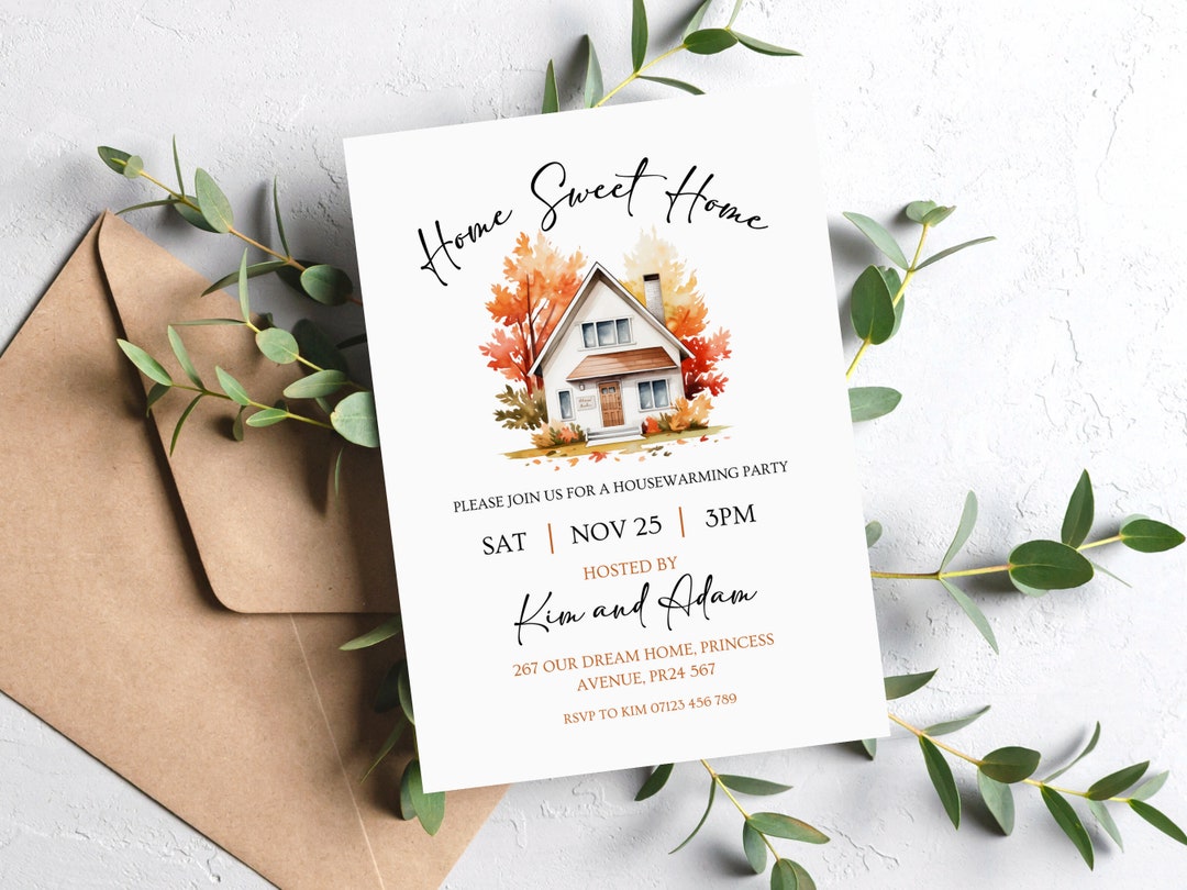 Housewarming Invitation, Editable House Warming Party Invite, Digital ...