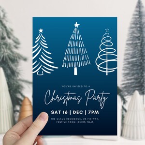 Editable Blue Christmas Party Invitation Template Printable - Etsy